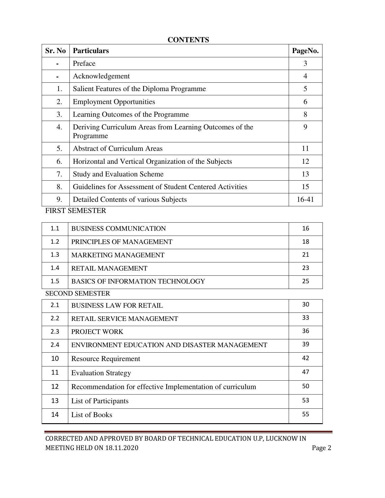 SYLLABUS FOR FIRST SEMESTER SESSION (2020-2021) - TWO SEMESTER POST ...