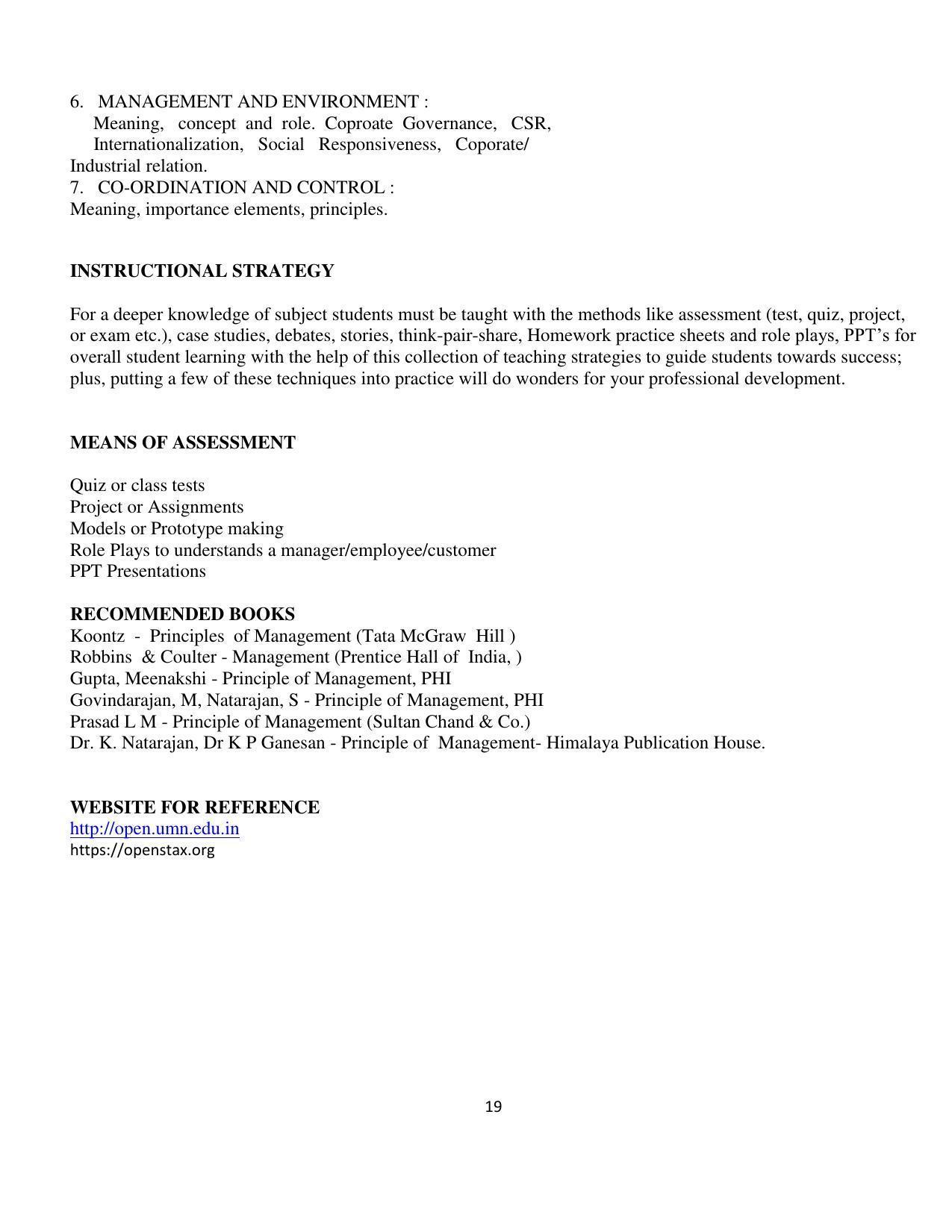 SYLLABUS FOR FIRST SEMESTER SESSION (2020-2021) - TWO SEMESTER POST ...