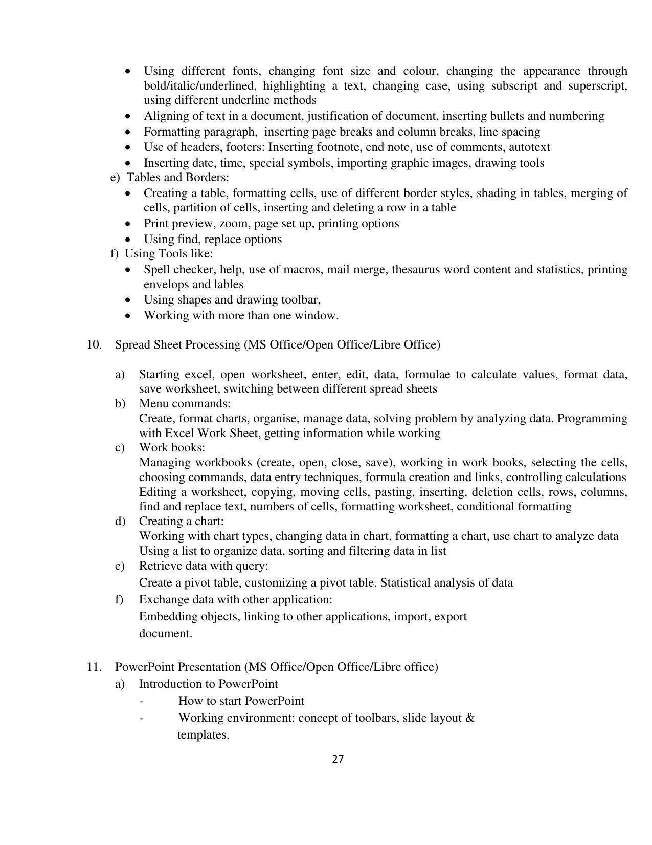 SYLLABUS FOR FIRST SEMESTER SESSION (2020-2021) - TWO SEMESTER POST ...