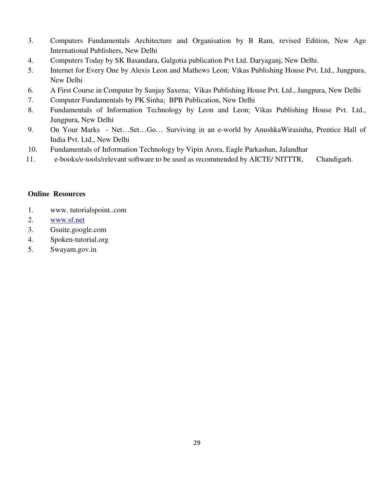 SYLLABUS FOR FIRST SEMESTER SESSION (2020-2021) - TWO SEMESTER POST ...