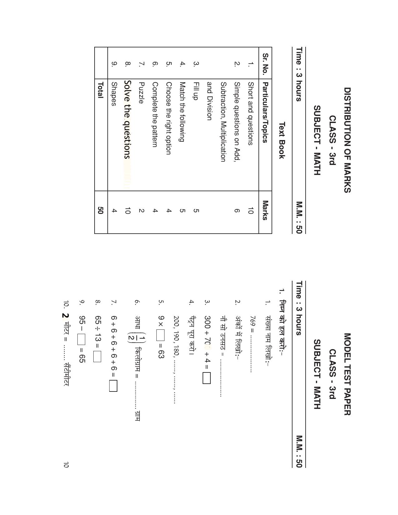 HPBOSE Class 3 Sample Question Papers: HP Board Class 3rd Model Paper ...