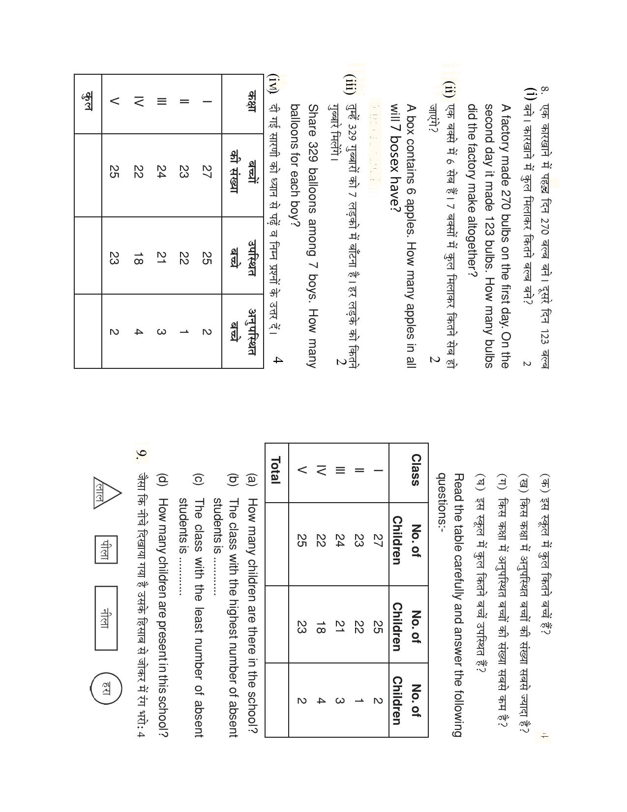 HPBOSE Class 3 Sample Question Papers: HP Board Class 3rd Model Paper ...