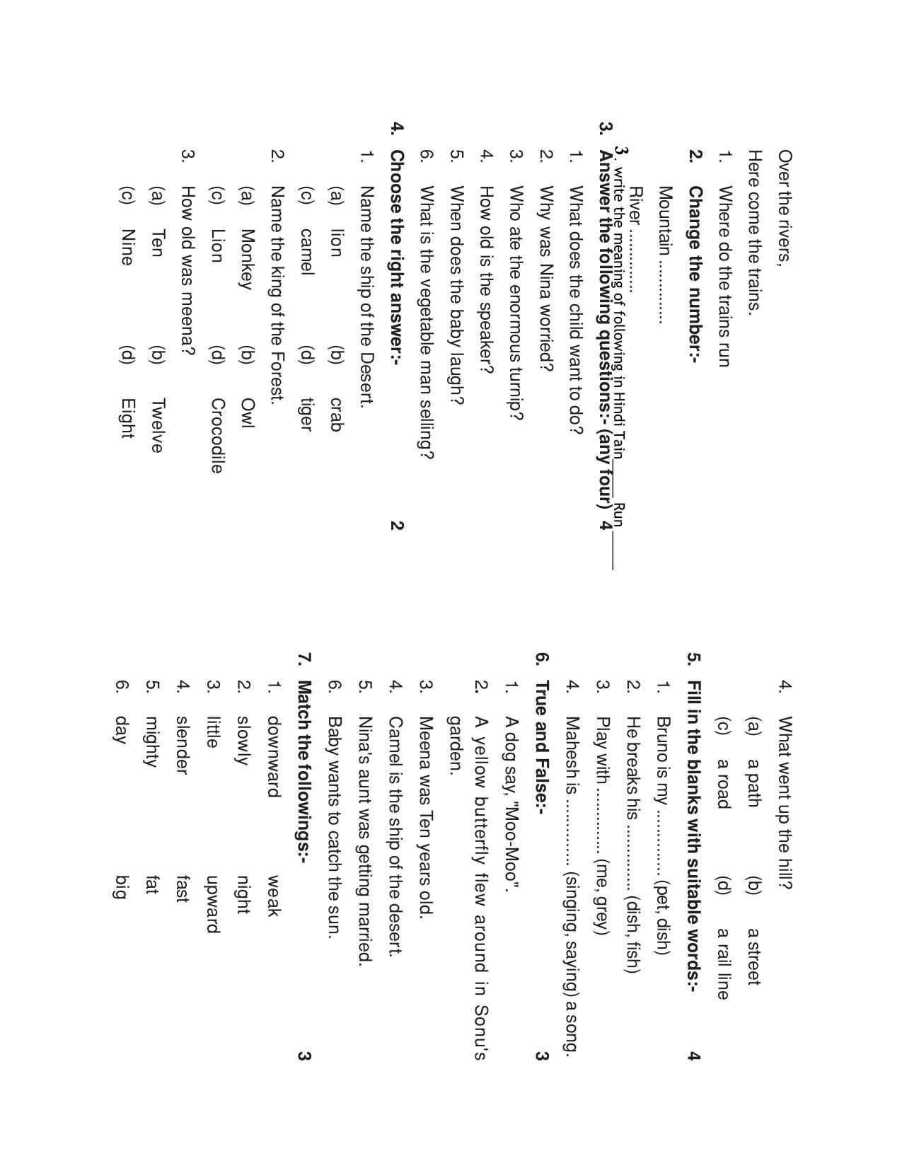 HPBOSE Class 3 Sample Question Papers: HP Board Class 3rd Model Paper ...