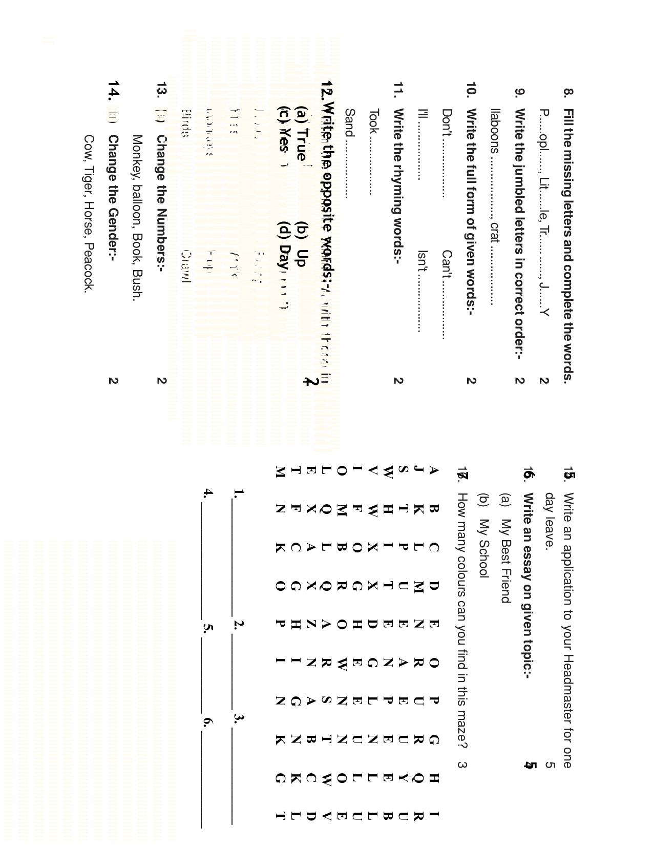 HPBOSE Class 3 Sample Question Papers: HP Board Class 3rd Model Paper ...