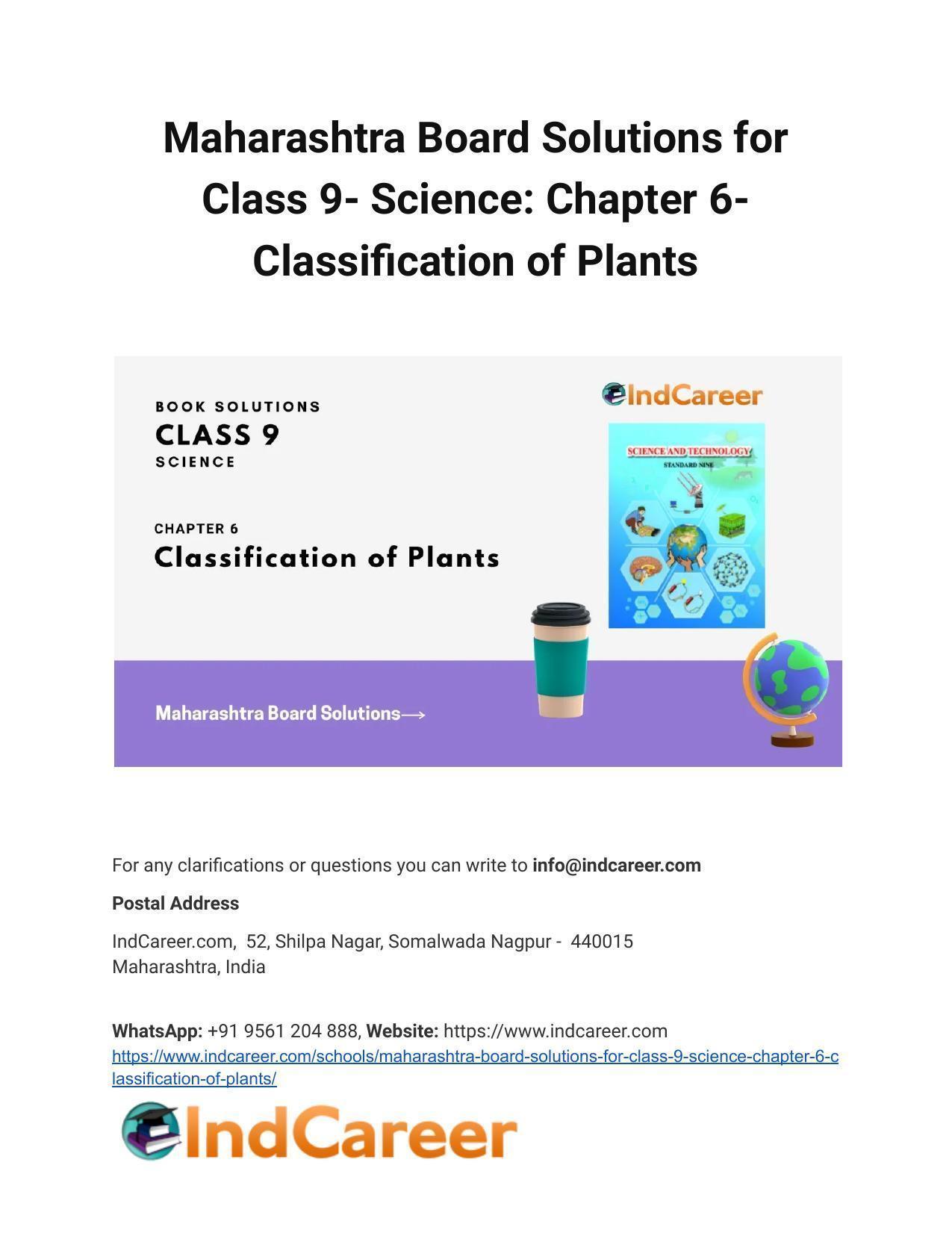Maharashtra Board Solutions for Class 9- Science: Chapter 6 ...