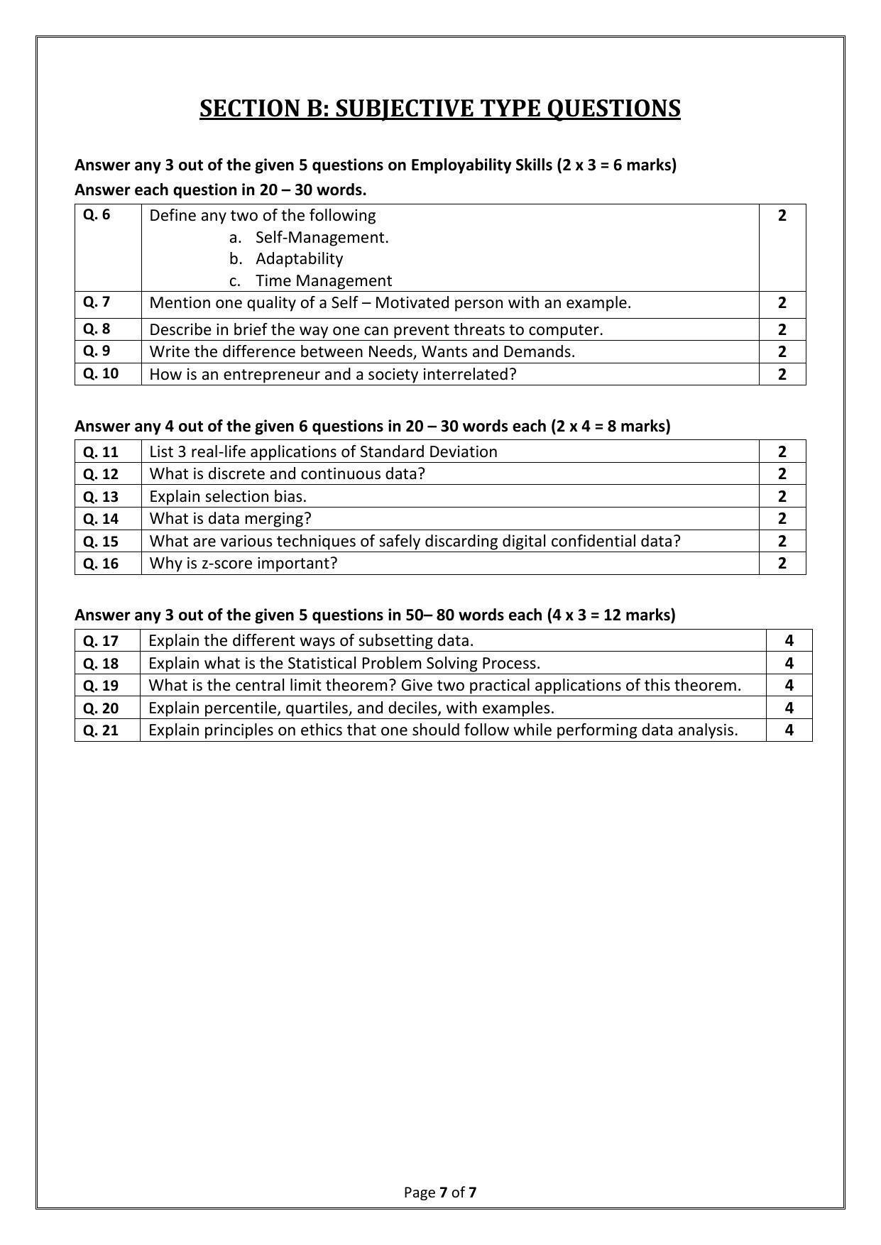 CBSE Class 10 Data Science Sample Paper - IndCareer Schools