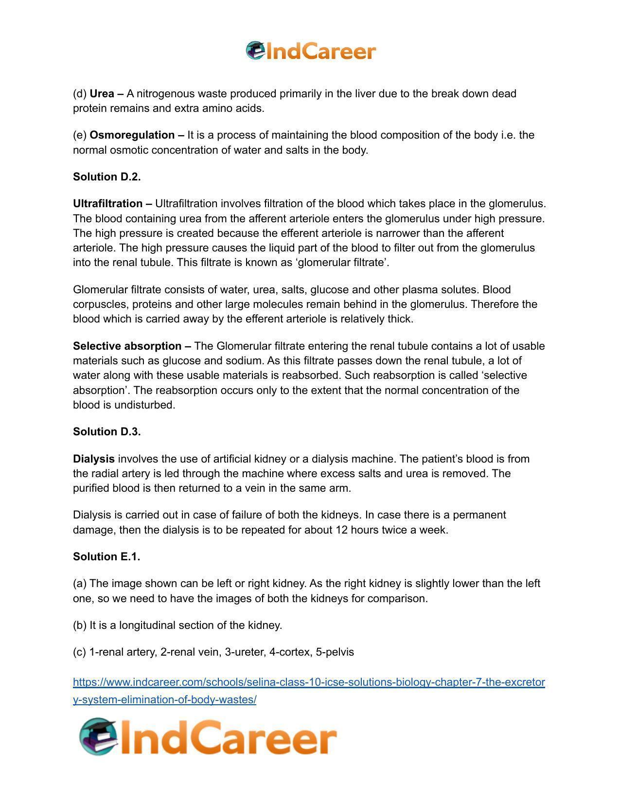 Selina Class 10 ICSE Solutions Biology : Chapter 7- The Excretory ...
