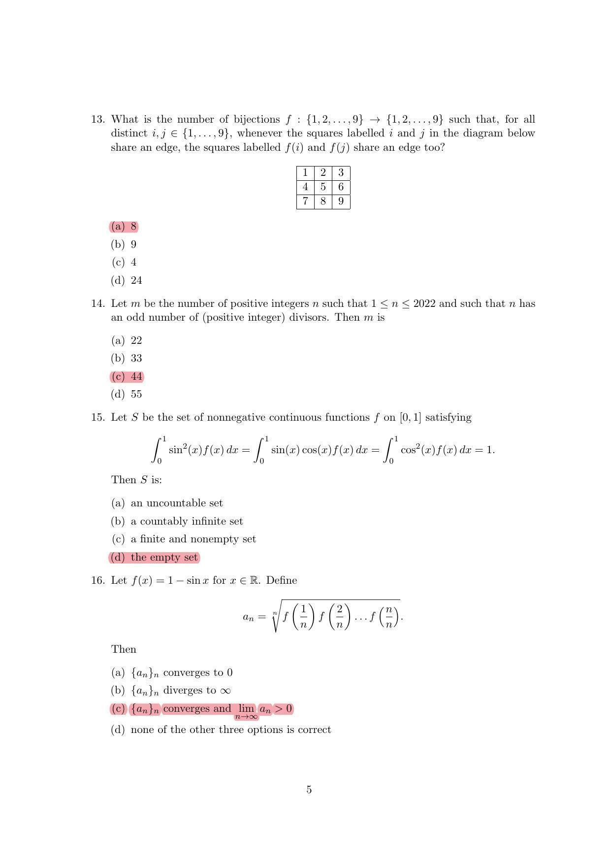 TIFR GS 2022 Mathematics Question Paper - IndCareer Docs