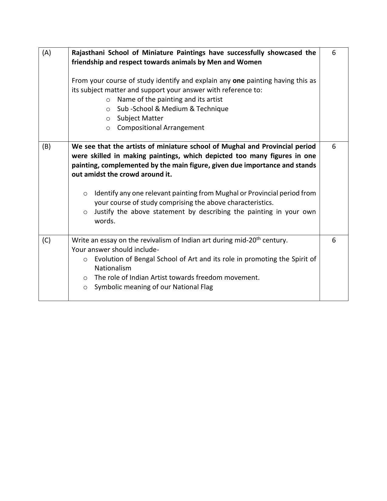 CBSE Class 12 Painting Sample Paper 2023 - IndCareer Docs