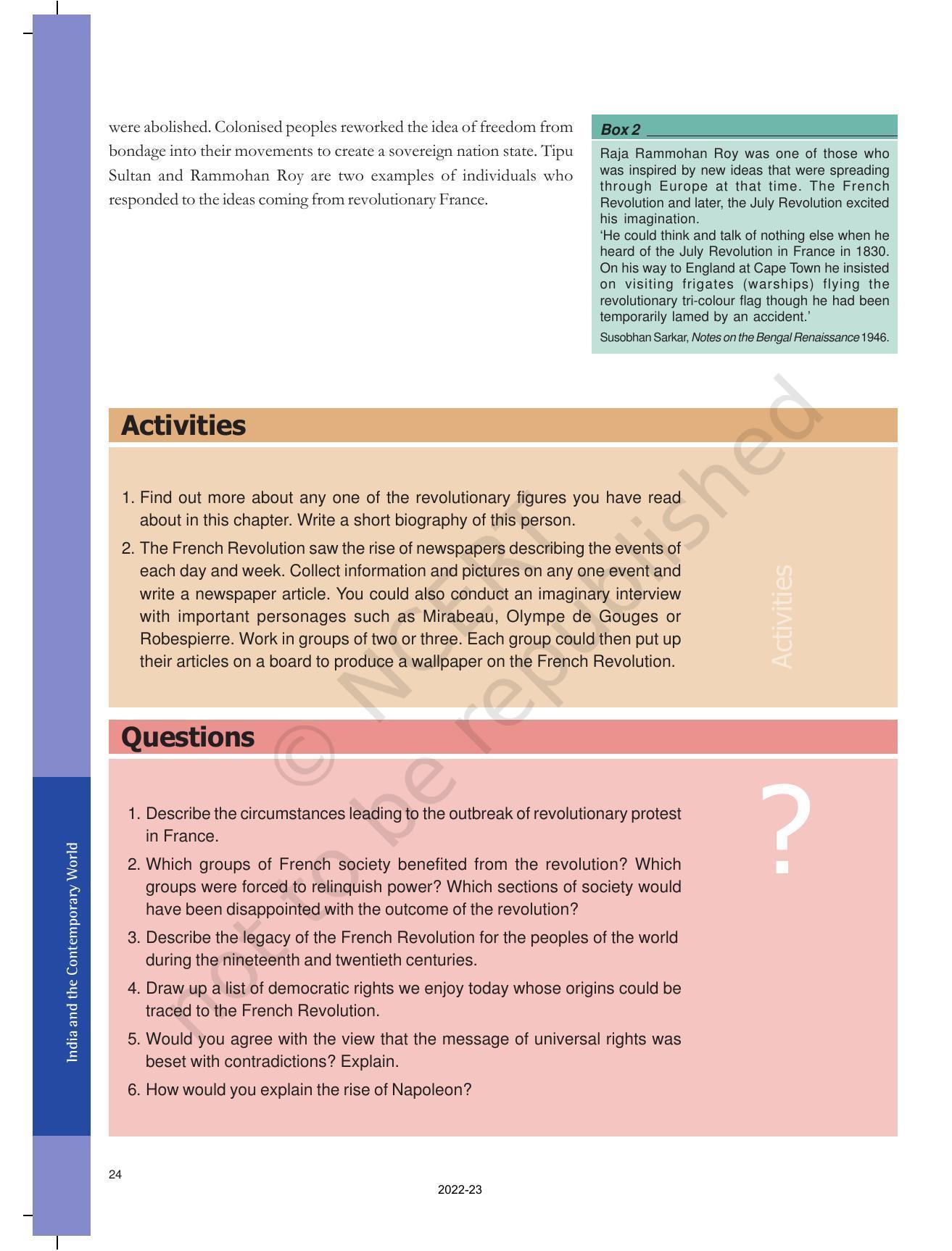 NCERT Book for Class 9 History Chapter 1 The French Revolution