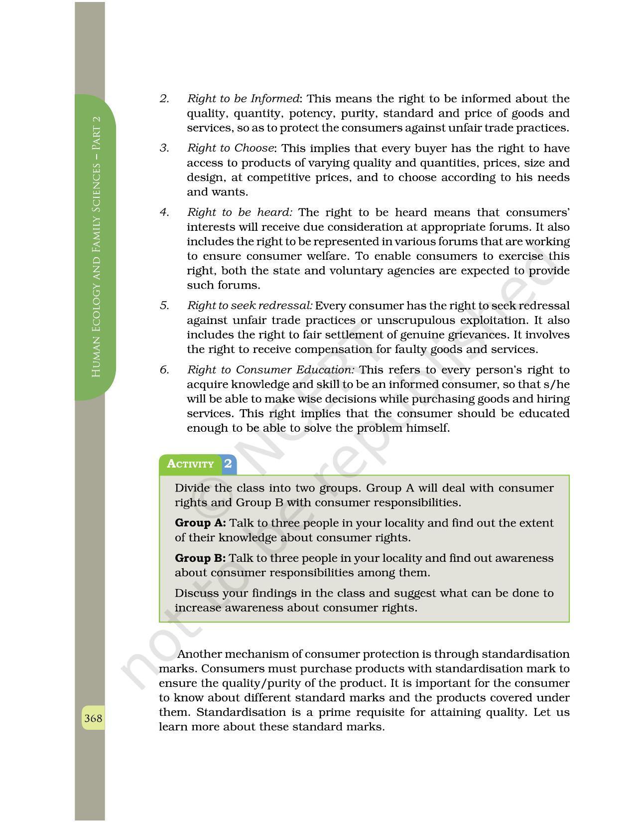 NCERT Book for Class 12 Home Science Chapter 20 Consumer
