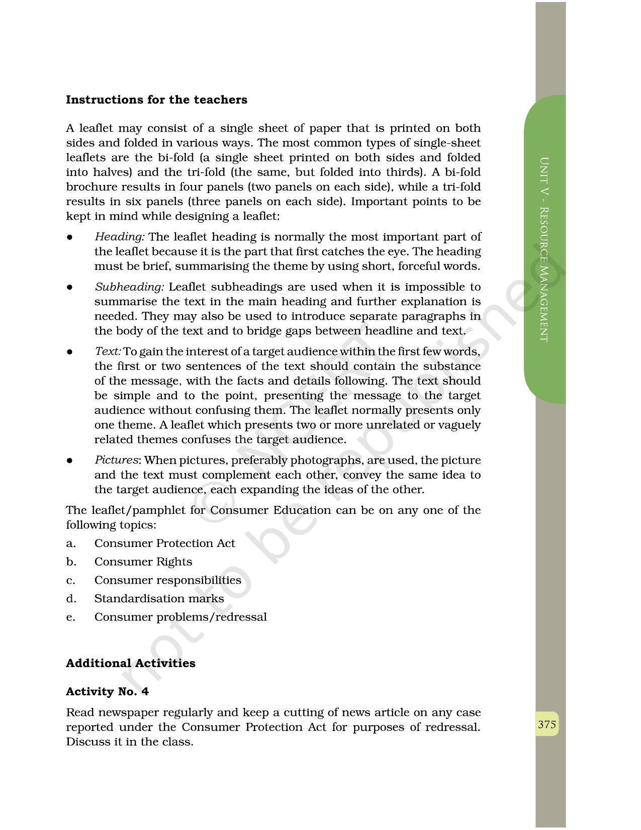 NCERT Book for Class 12 Home Science Chapter 20 Consumer