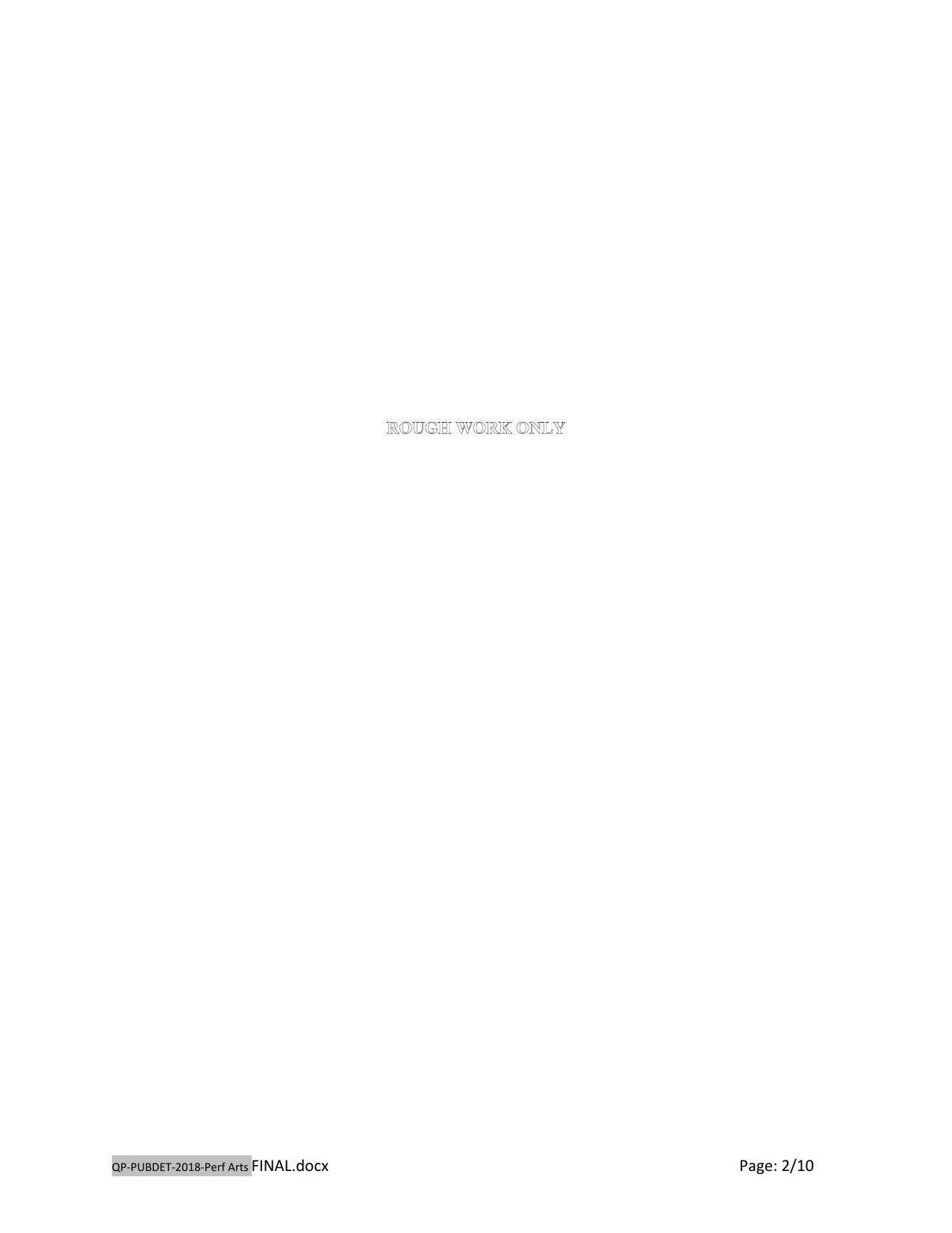 PUBDET 2018 Performing Arts Question Paper - IndCareer Docs