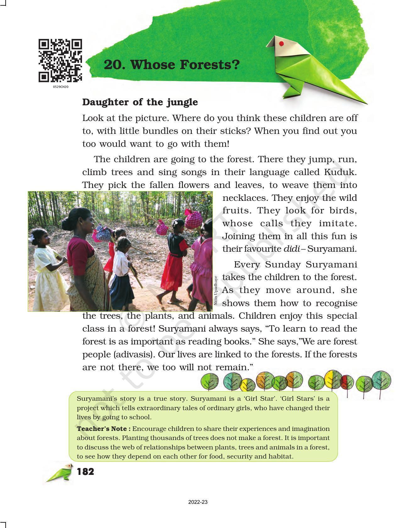 NCERT Book for Class 5 EVS Chapter 20 Whose Forests? - IndCareer Schools