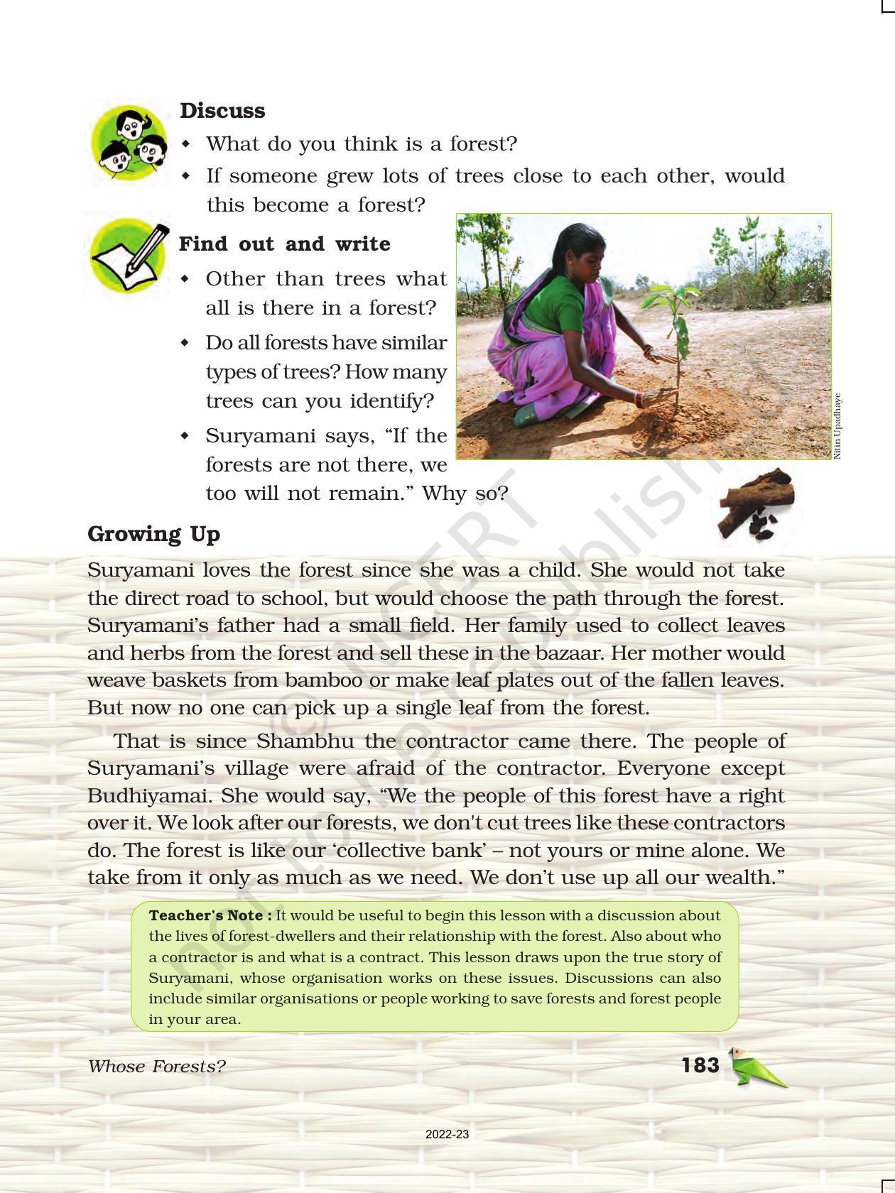 NCERT Book for Class 5 EVS Chapter 20 Whose Forests? - IndCareer Schools