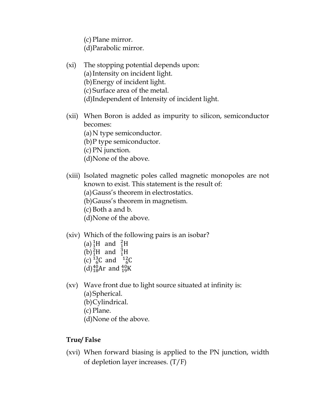 PSEB Class 12th Physics Paper 2025 [PDF] - Punjab Board 12th Physics ...