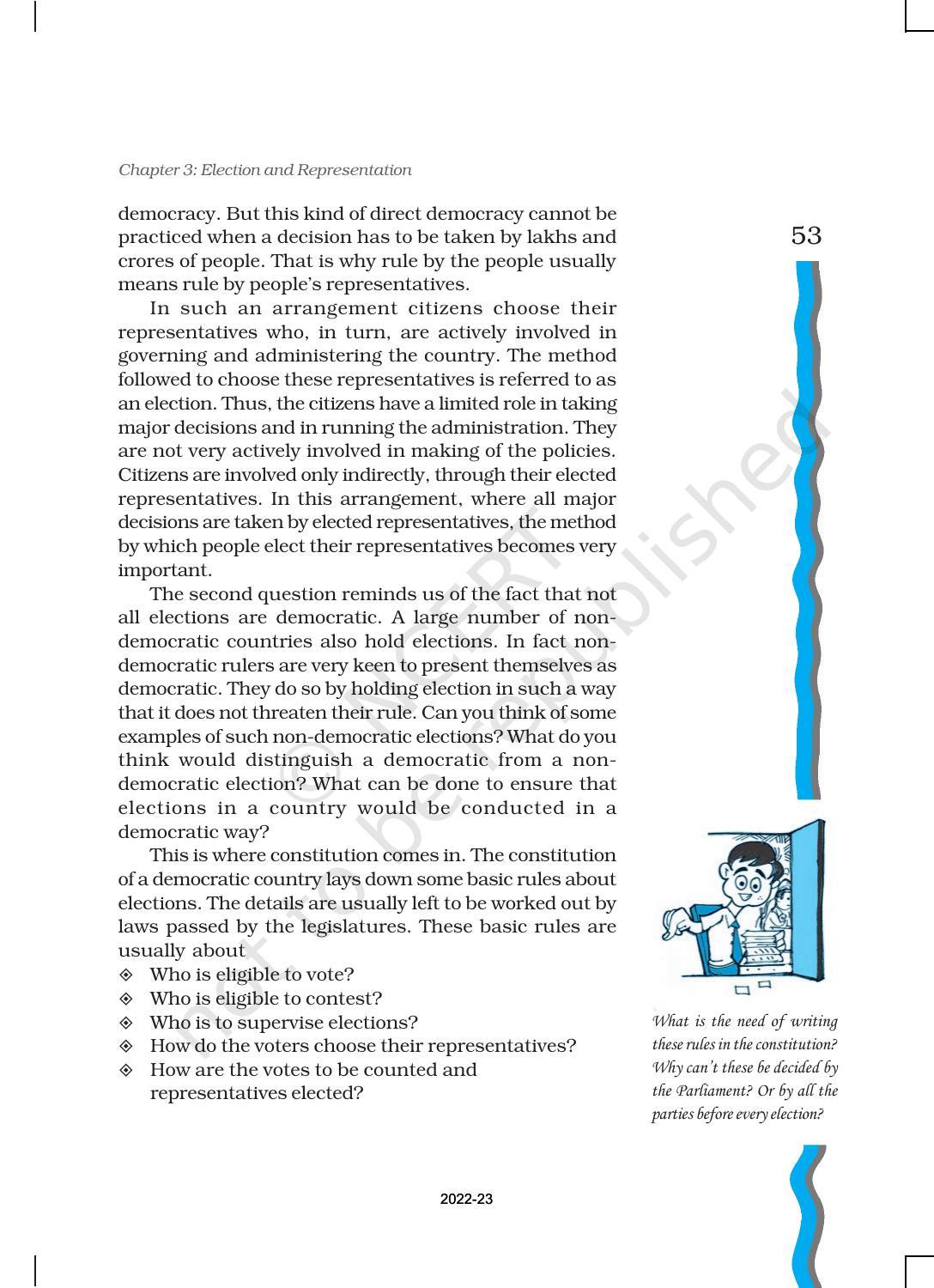 NCERT Book for Class 11 Political Science Chapter 3 Election
