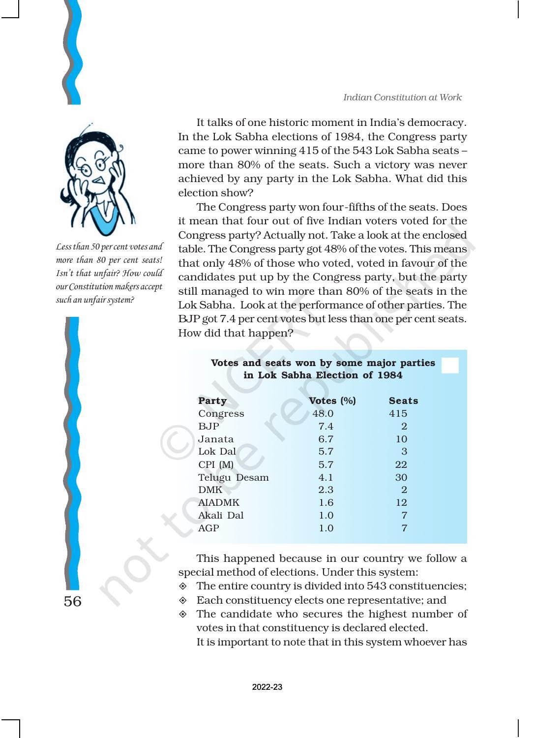 NCERT Book for Class 11 Political Science Chapter 3 Election