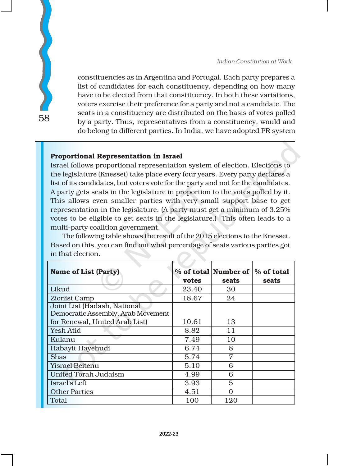 NCERT Book for Class 11 Political Science Chapter 3 Election