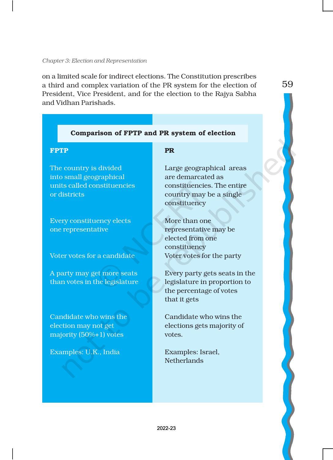 NCERT Book for Class 11 Political Science Chapter 3 Election