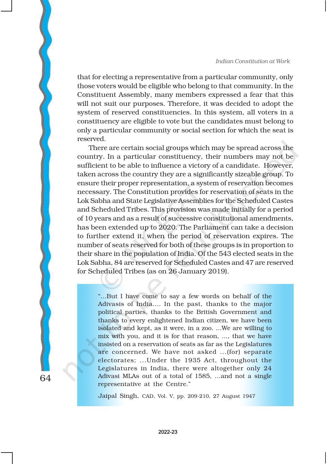 NCERT Book for Class 11 Political Science Chapter 3 Election