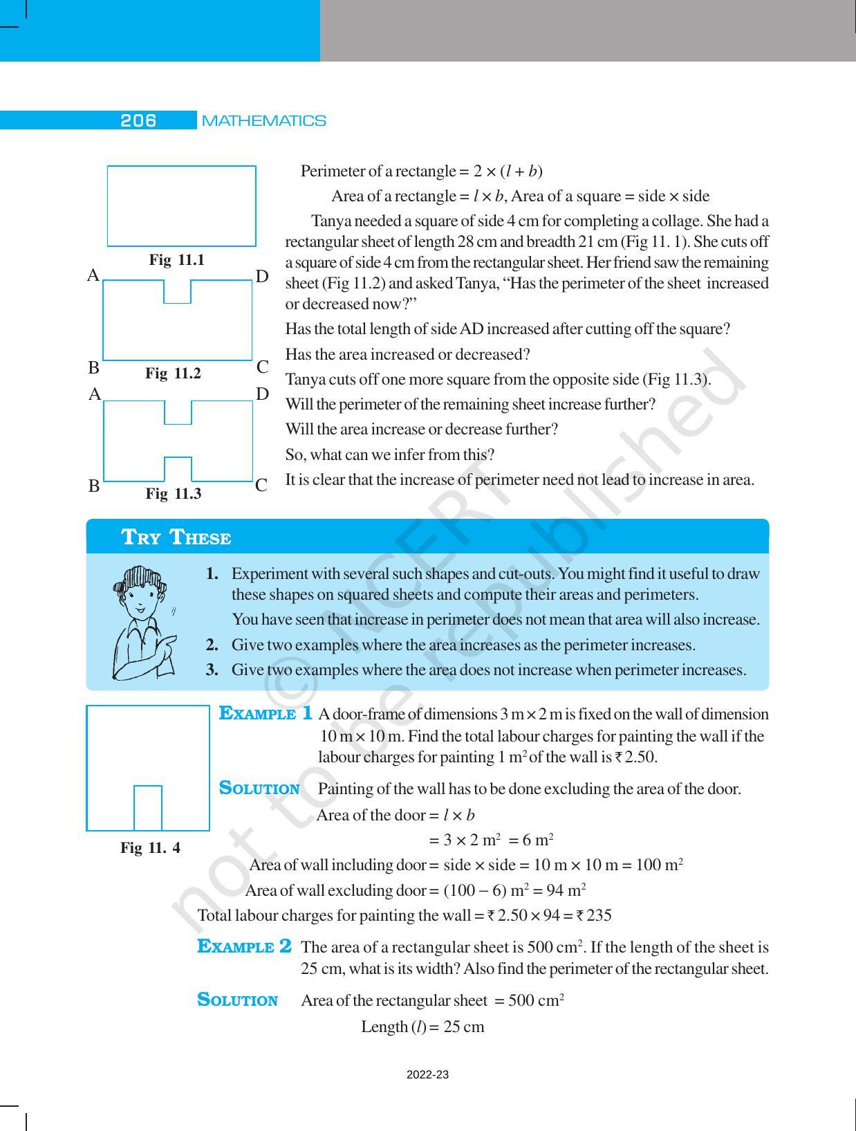 NCERT Book for Class 7 Maths: Chapter 11-Perimeter and Area - IndCareer ...