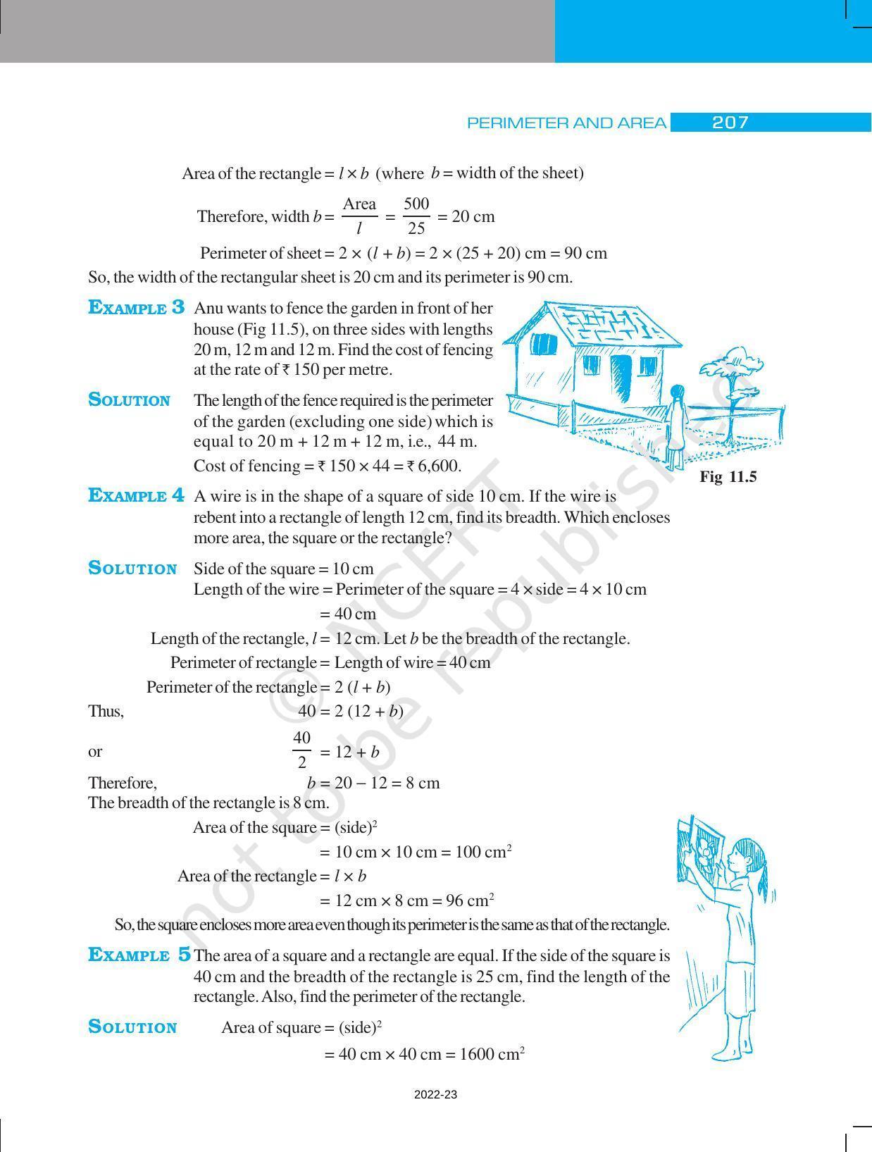 NCERT Book for Class 7 Maths: Chapter 11-Perimeter and Area - IndCareer ...