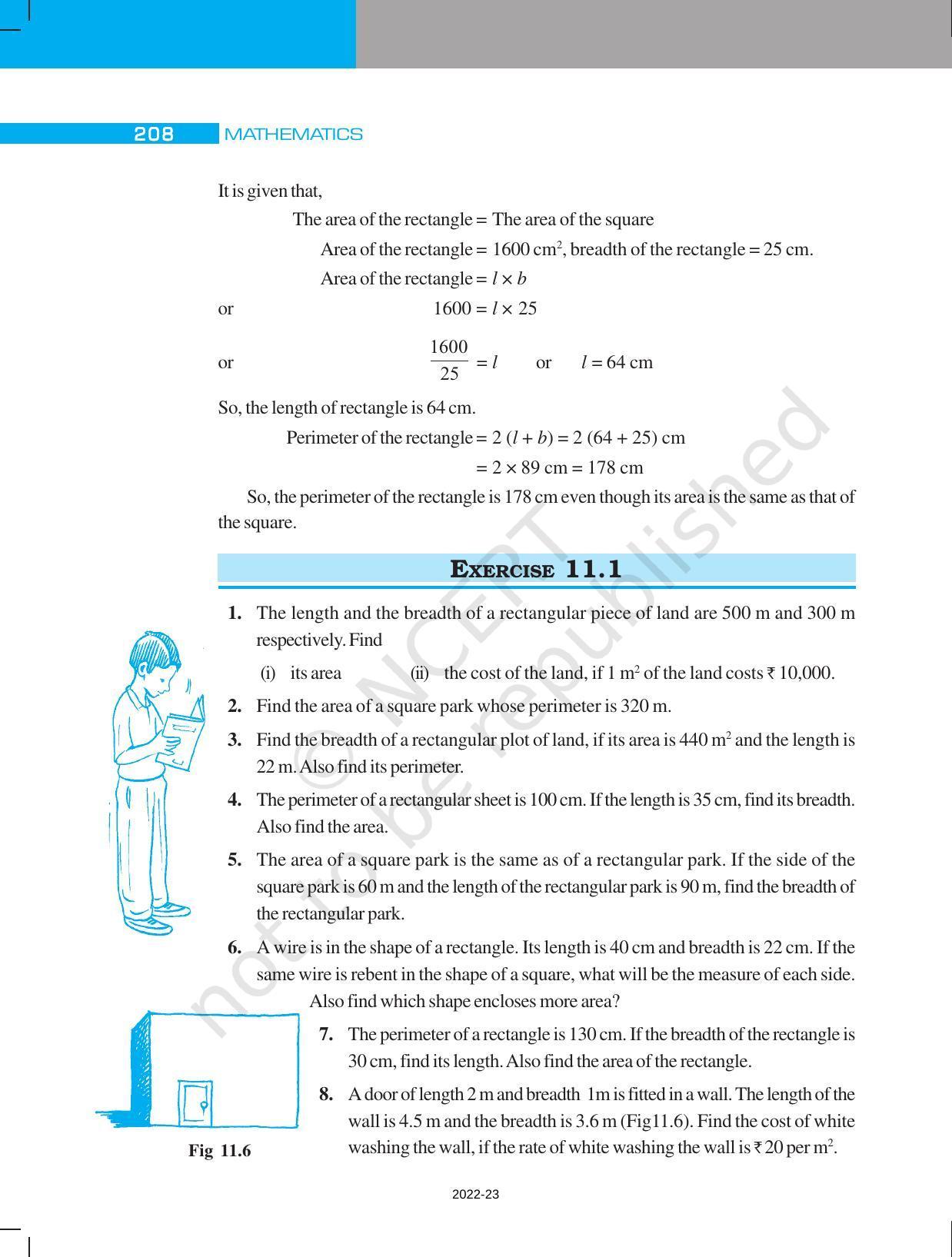 NCERT Book for Class 7 Maths: Chapter 11-Perimeter and Area - IndCareer ...