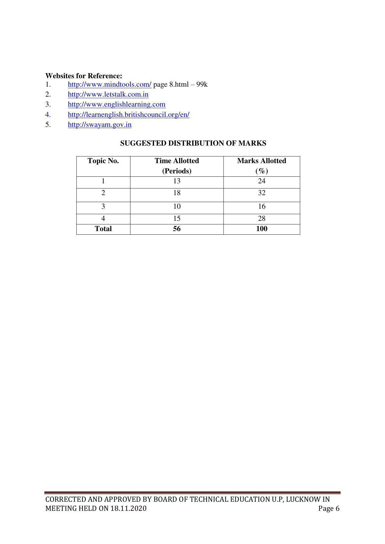 SYLLABUS FOR FIRST SEMESTER SESSION (2020-2021) - SIX SEMESTER DIPLOMA ...