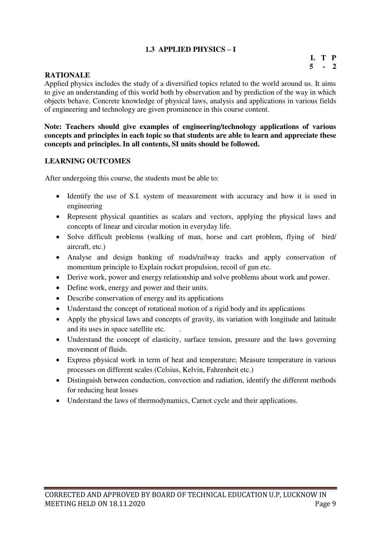 SYLLABUS FOR FIRST SEMESTER SESSION (2020-2021) - SIX SEMESTER DIPLOMA ...