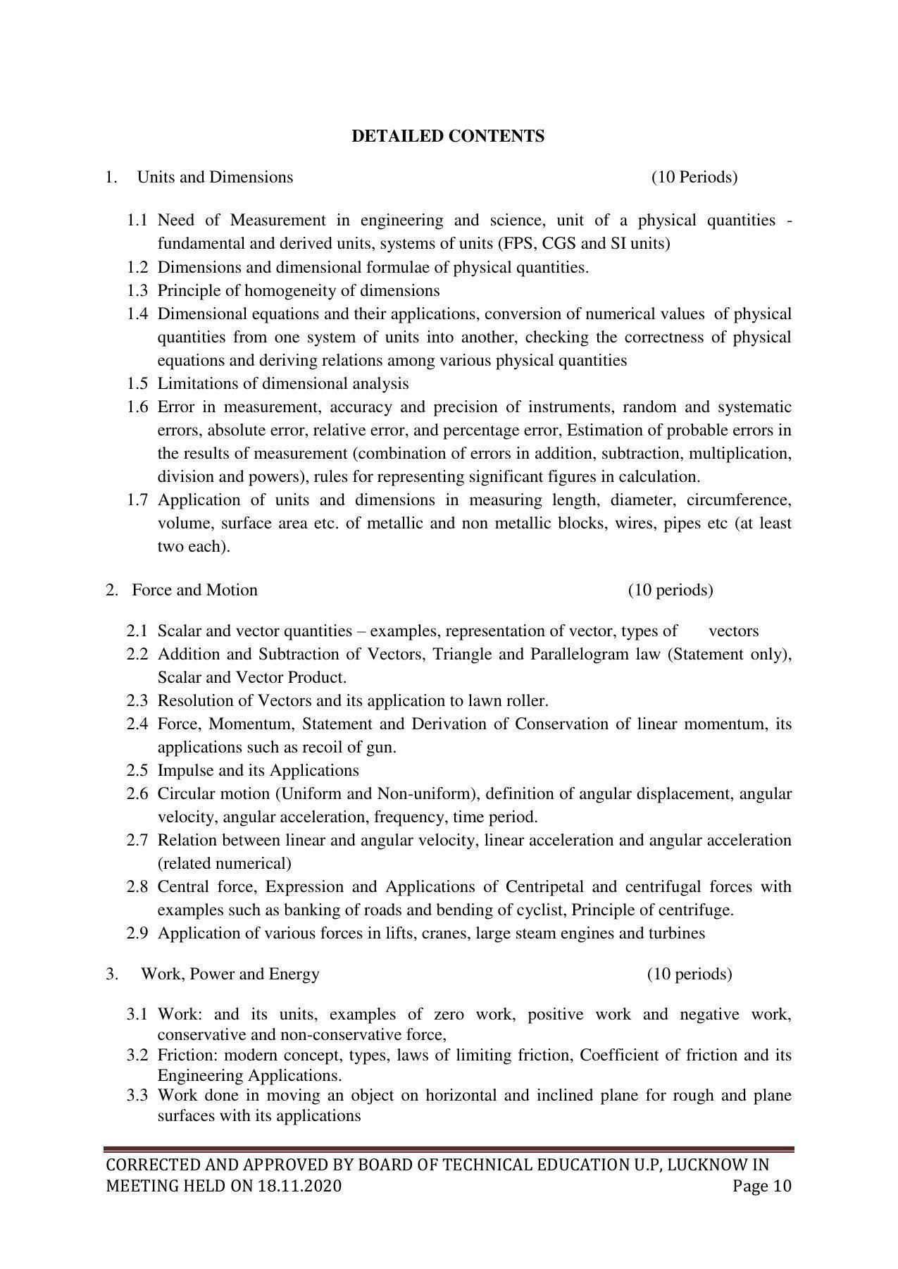 SYLLABUS FOR FIRST SEMESTER SESSION (2020-2021) - SIX SEMESTER DIPLOMA ...