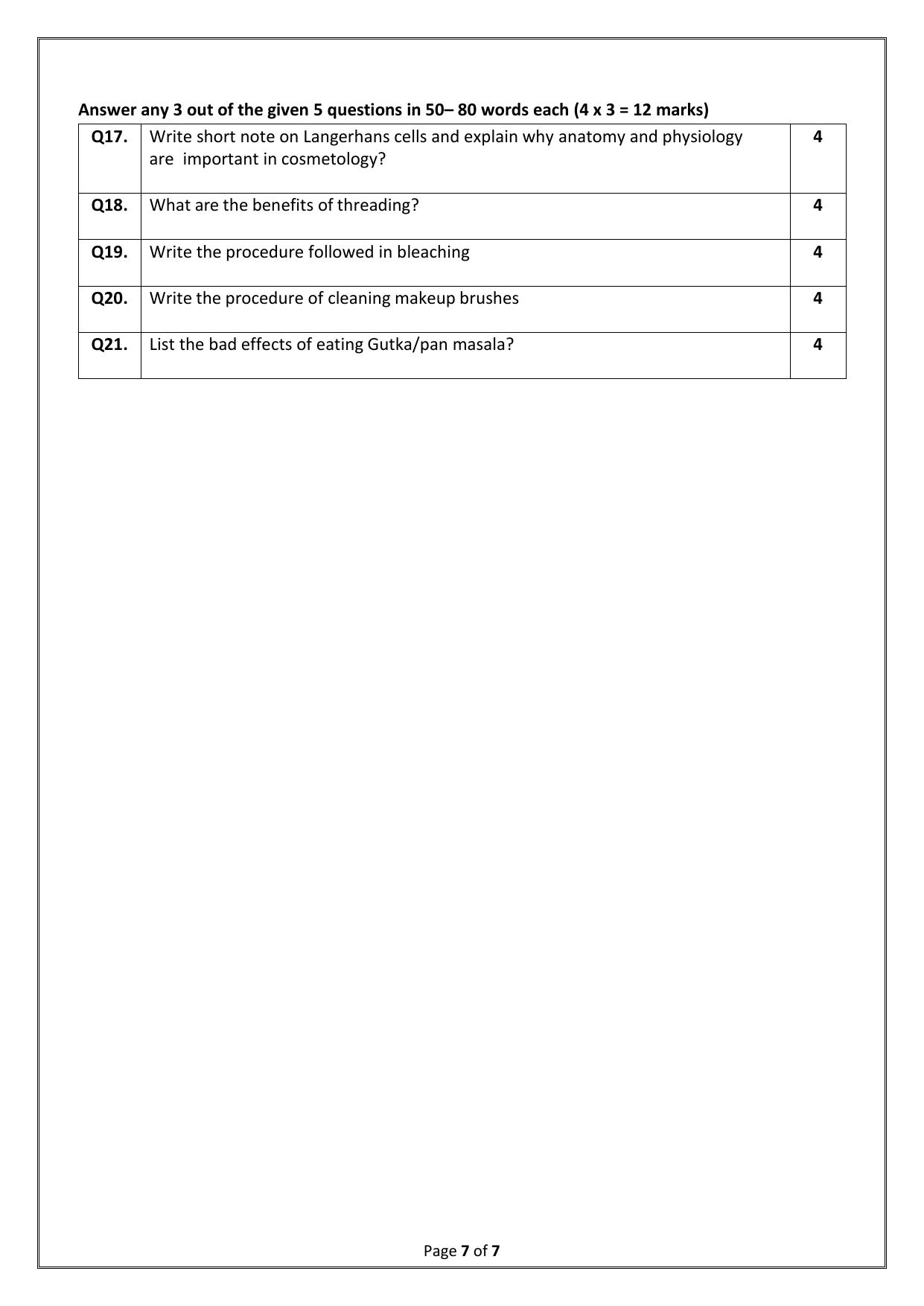 CBSE Class 10 Beauty And Wellness Sample Papers: 2023, 2024 - IndCareer ...