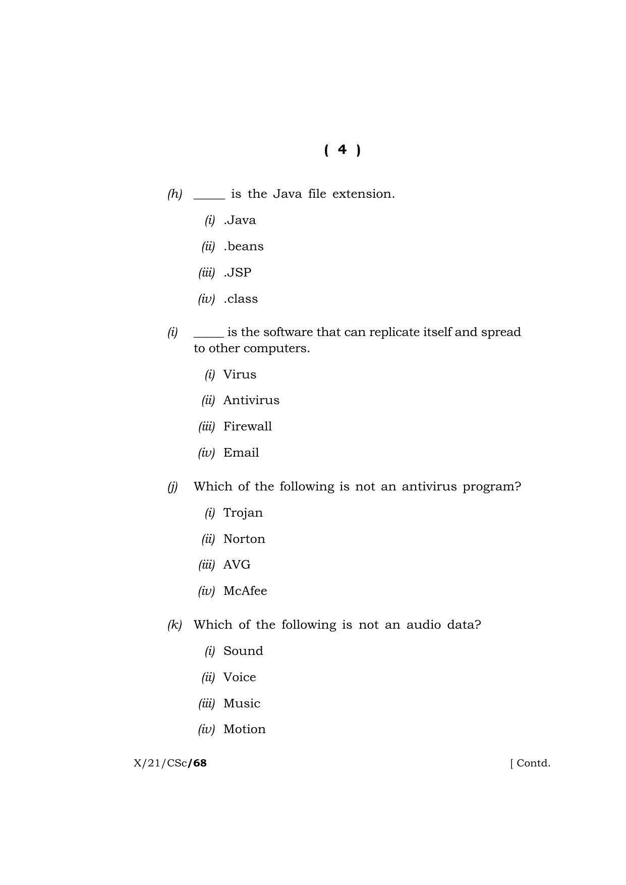 Meghalaya Board (MBOSE) Class 10 COMPUTER SCIENCE (X-21-CSc) 2021 ...