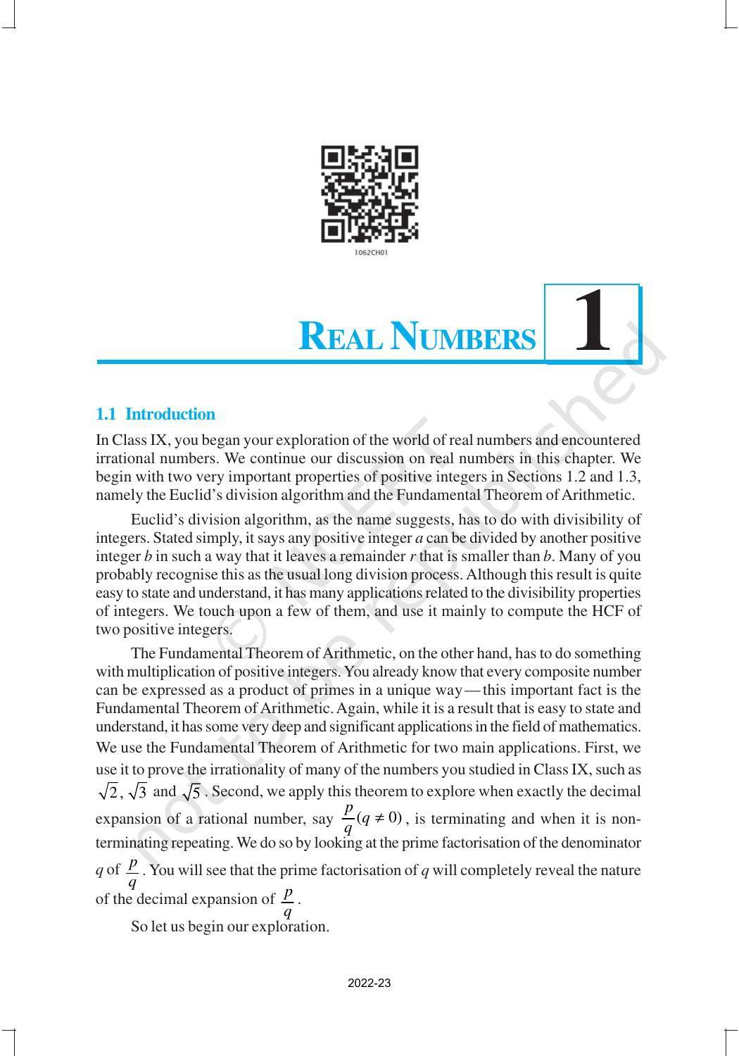 Ncert Book For Class 10 Maths Chapter 1 Real Numbers Indcareer Schools