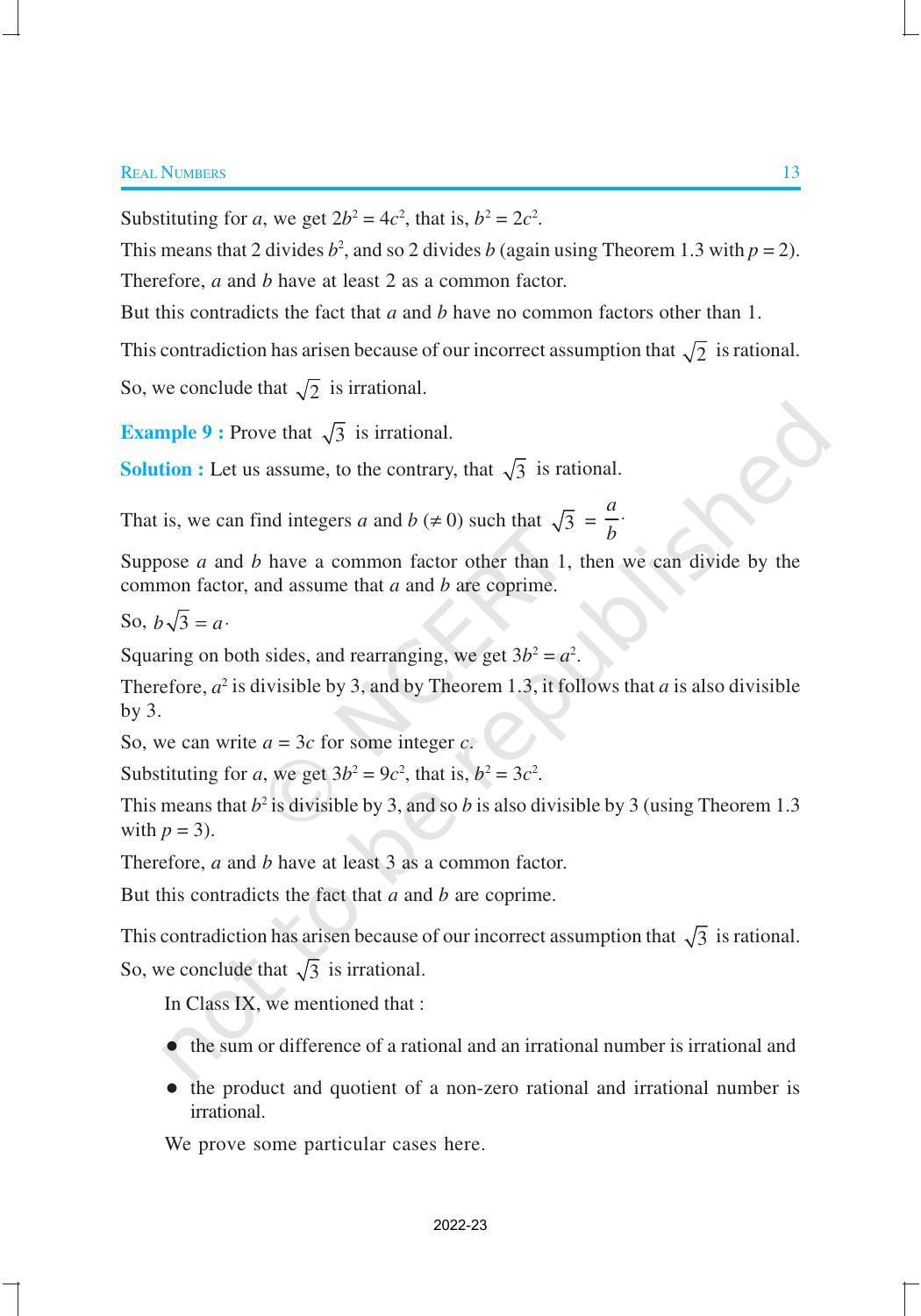 NCERT Book for Class 10 Maths Chapter 1 Real Numbers - IndCareer Schools