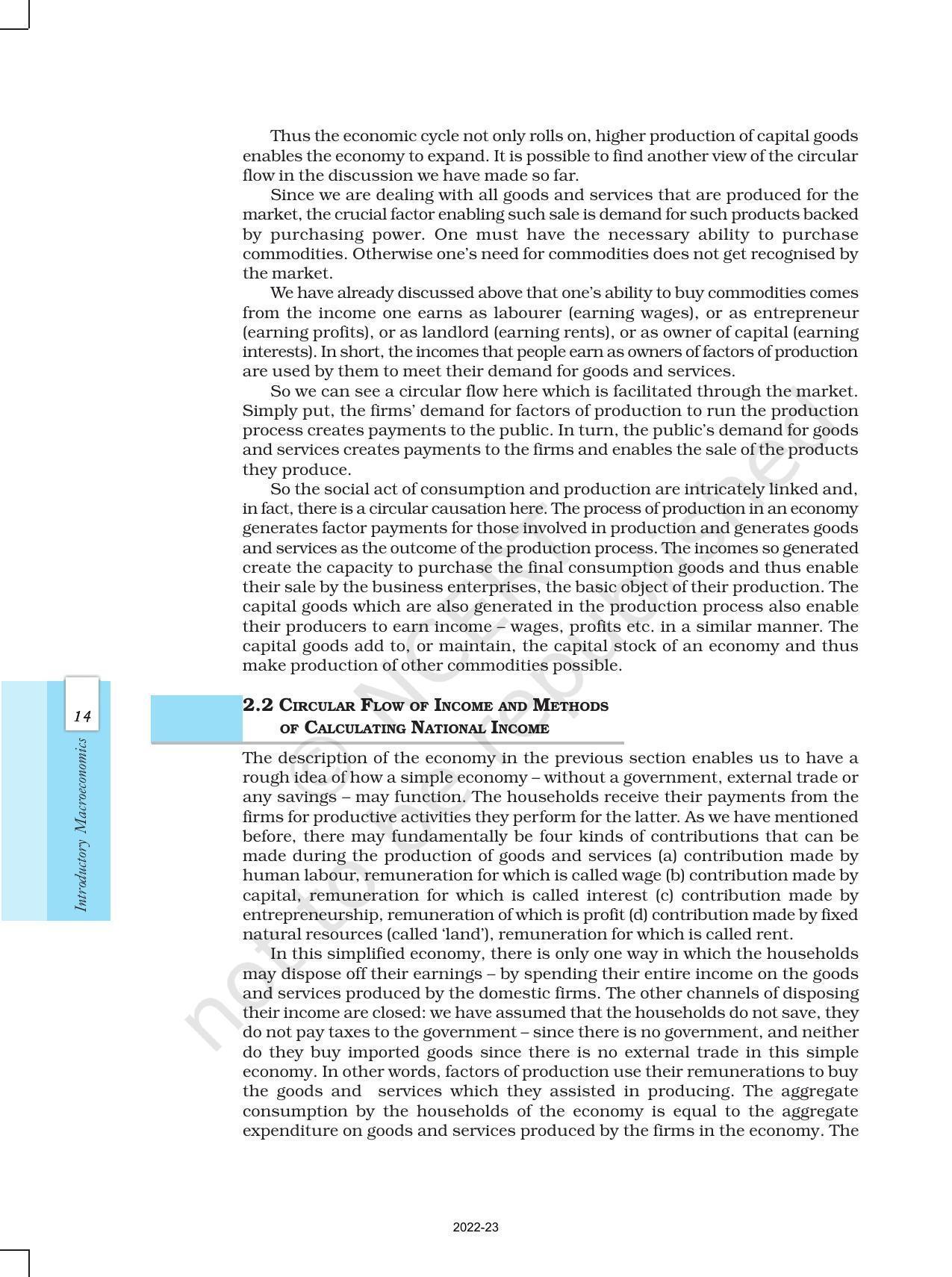 NCERT Book for Class 12 Economics (Macroeconomics) Chapter 2 National ...