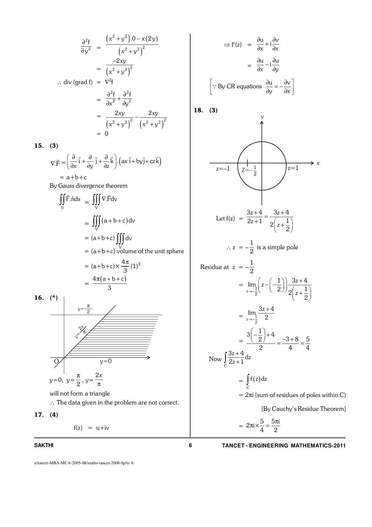 TANCET Engineering Mathematics Question Papers 2011 - IndCareer Docs