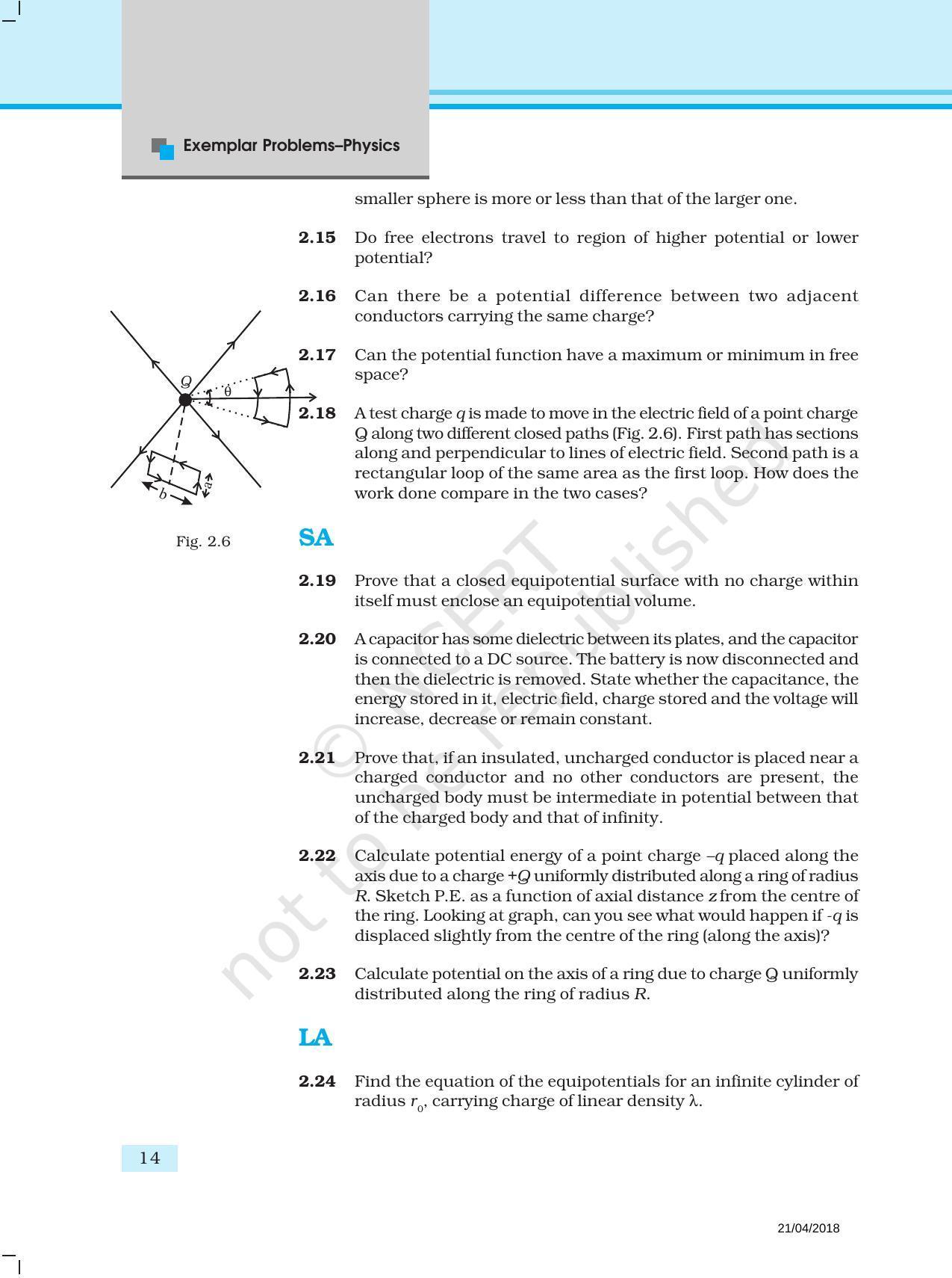 NCERT Exemplar Book for Class 12 Physics Chapter 2 Electrostatic ... NCERT Exemplar Book for Class 12 Physics Chapter 2 Electrostatic ...