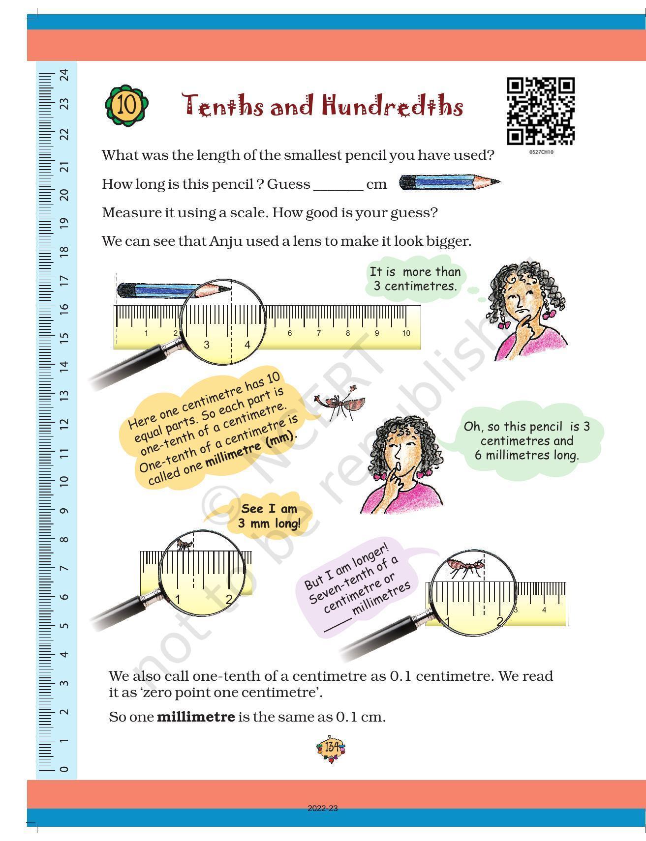 NCERT Book for Class 5 Maths Chapter 10 Tenths and Hundredths ...