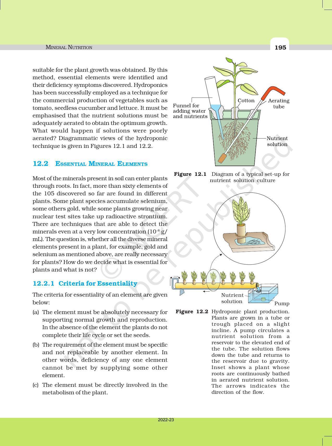 NCERT Book for Class 11 Biology Chapter 12 Mineral Nutrition