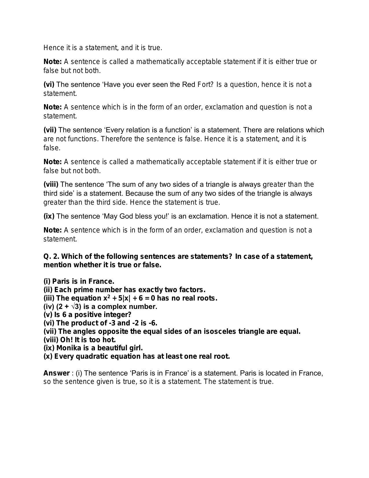 RS Aggarwal Solutions for 11th Class Maths Chapter 29-Mathematical ...