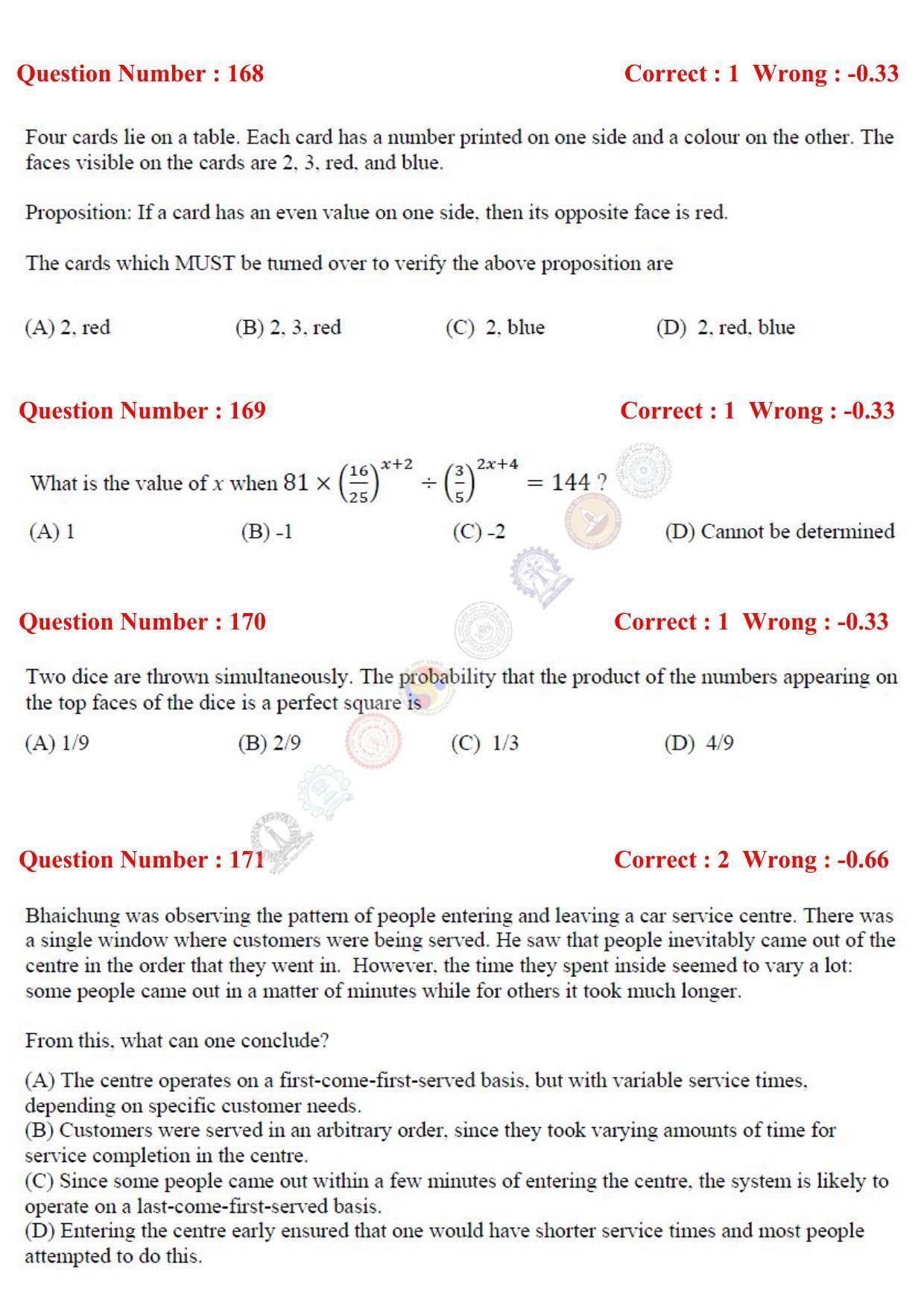 GATE 2017 Engineering Sciences (XE) Question Paper with Answer Key - IndCareer Docs