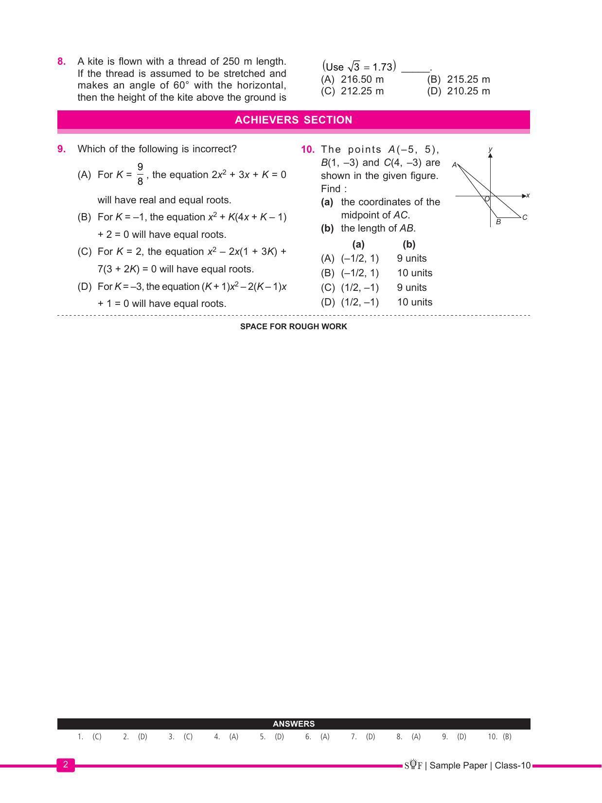 SOF IMO Sample Paper for Class 10 - IndCareer Schools