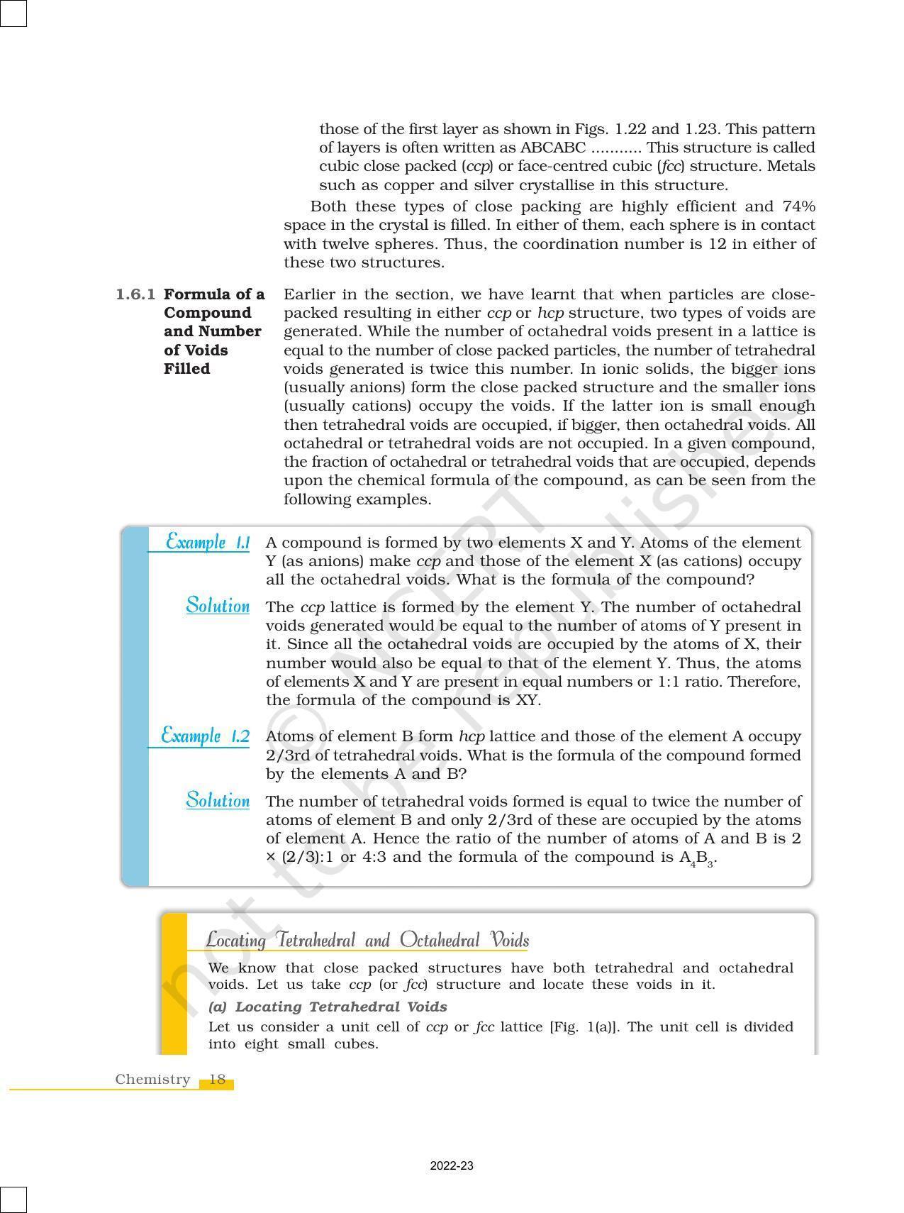 NCERT Book for Class 12 Chemistry Chapter 1 The Solid State - IndCareer Docs