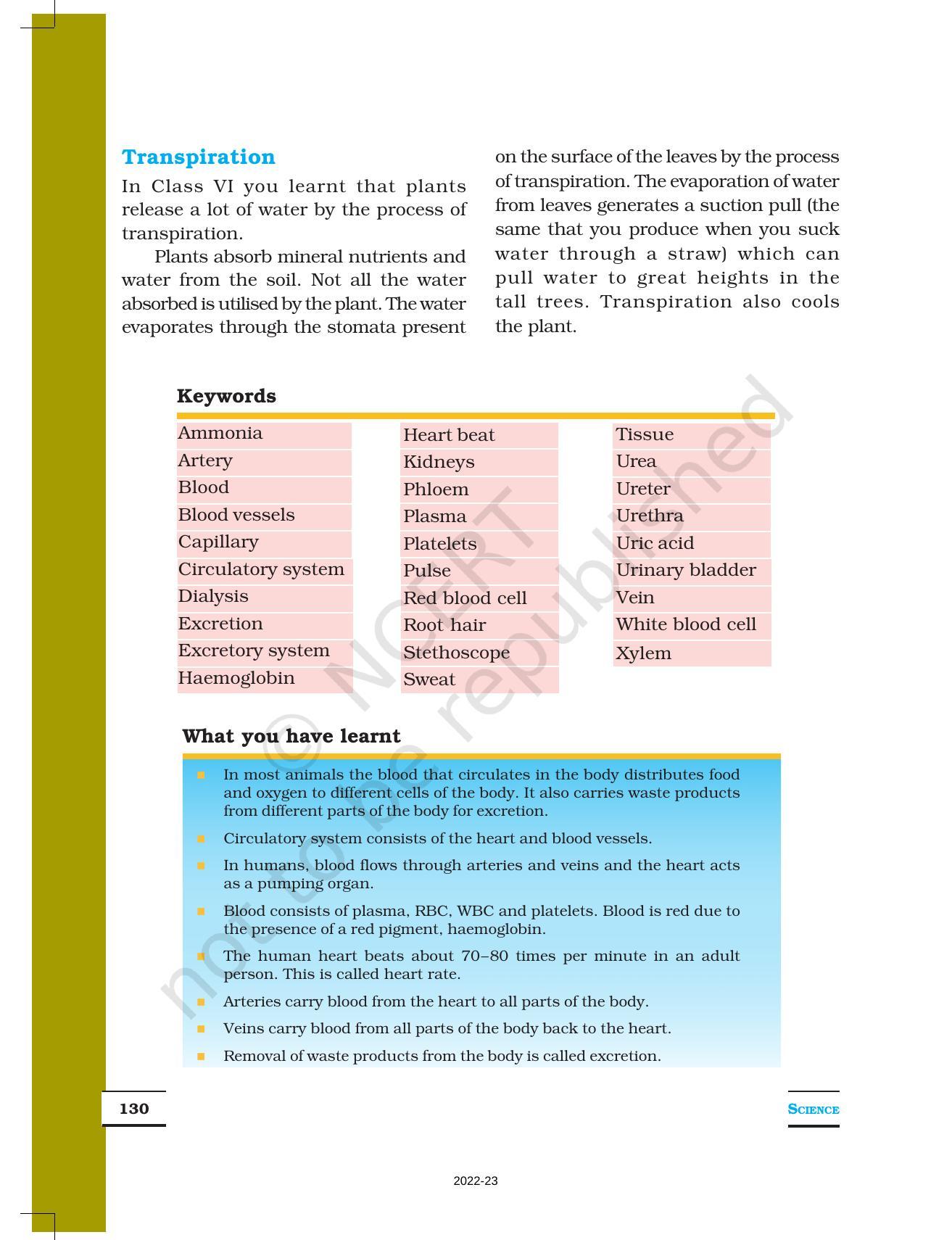 NCERT Book for Class 7 Science: Chapter 11-Transportation in Animals ...