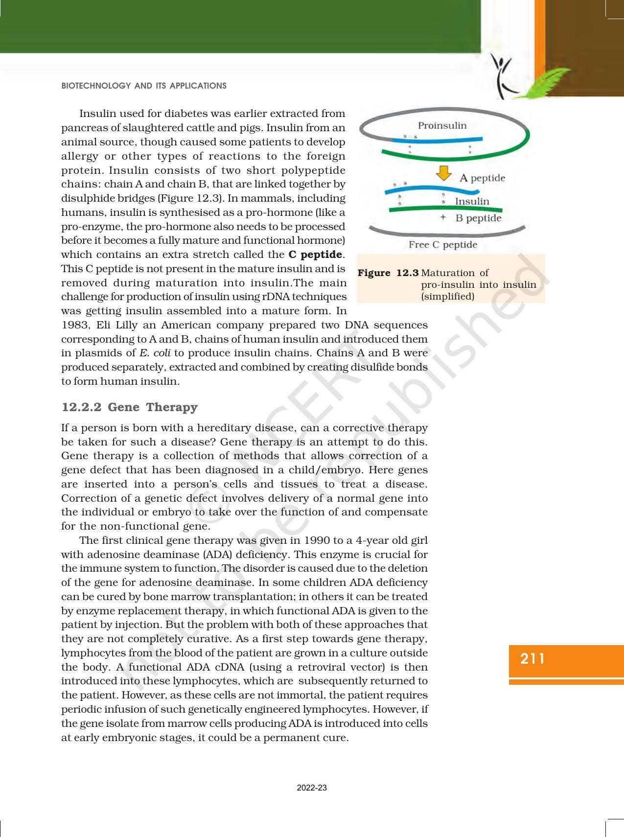 NCERT Book for Class 12 Biology Chapter 12 Biotechnology: and its ...