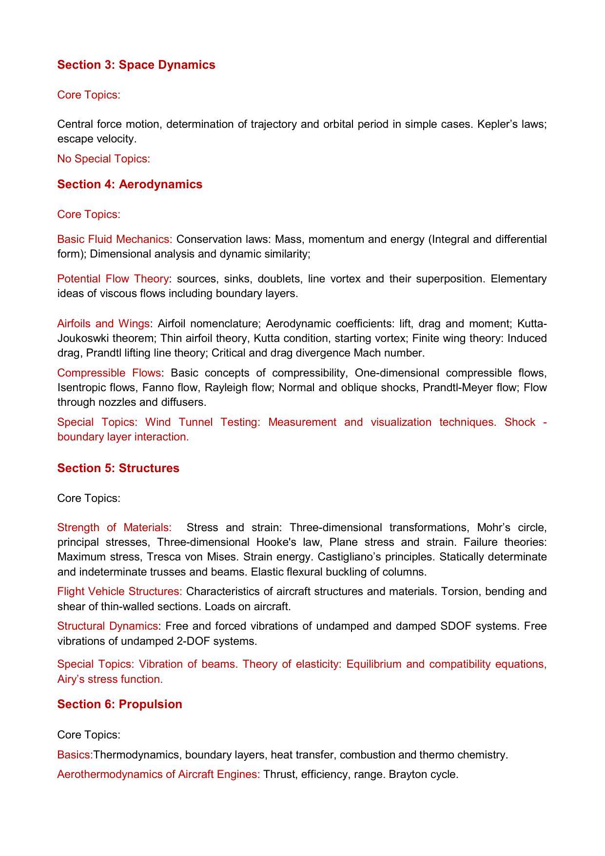 GATE Aerospace Engineering Syllabus - IndCareer Docs