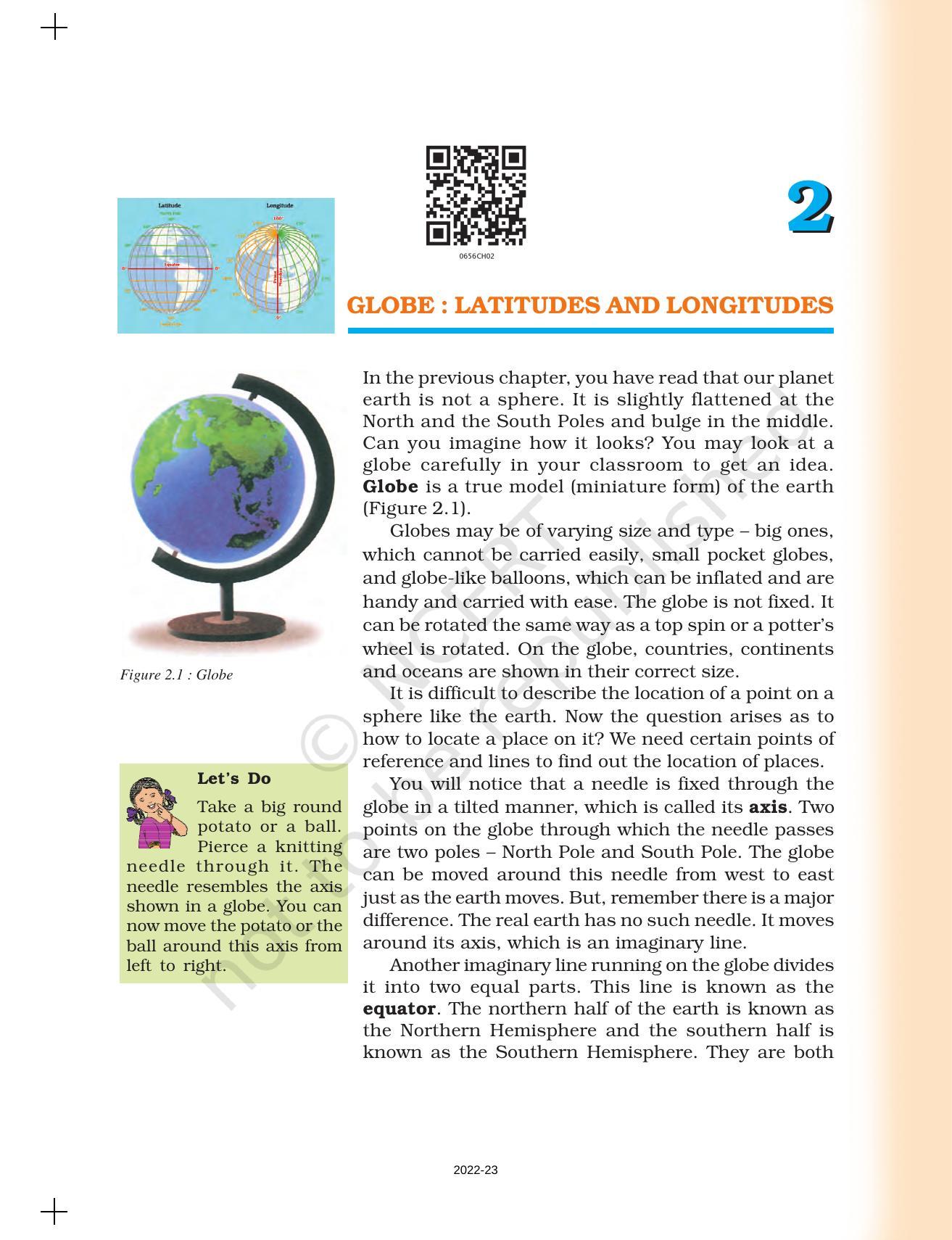 NCERT Book for Class 6 Social Science(Geography) : Chapter 2-Globe: Latitudes and Longitudes ...