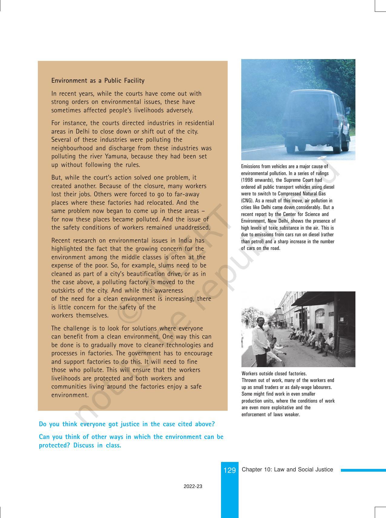 NCERT Book for Class 8 Civics Chapter 10 Law and Social Justice