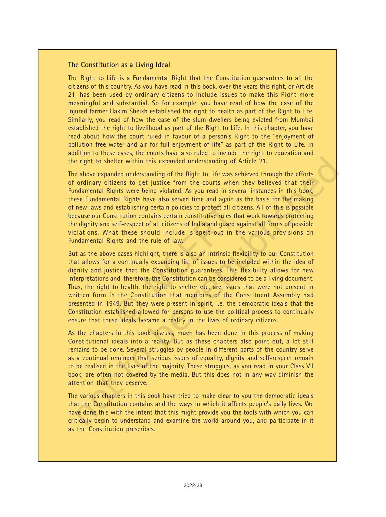 NCERT Book for Class 8 Civics Chapter 10 Law and Social Justice